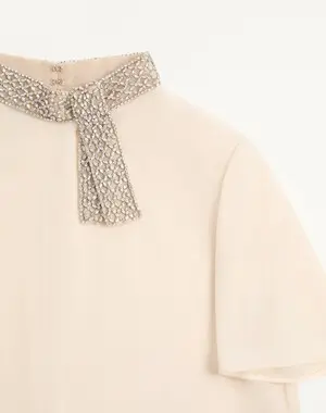 Valentino Garavani Embellished Short-sleeved Top - Ivory