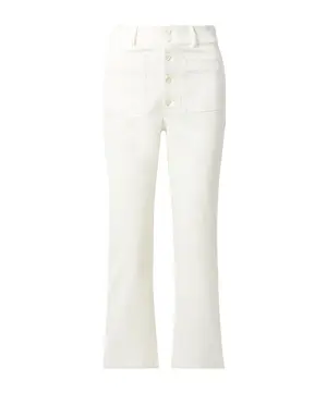 APIECE APART Cropped Cotton-twill Straight-leg Pants - White