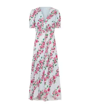Saloni Floral-print Silk-satin Midi Dress - No