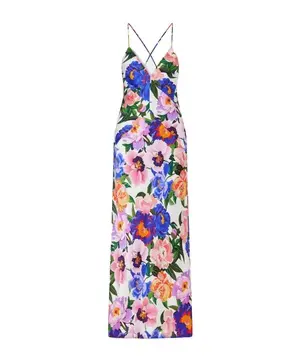 Borgo De Nor Floral-print Satin-crepe Maxi Dress - Multicolor