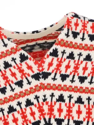 Celine Fair Isle Wool And Cashmere Cropped Sweater