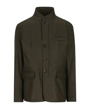 Herno Stand-up Collar Button Casual Jacket - Black
