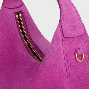Celine Teen Lulu Shoulder Bag In Suede Calfskin - Magenta