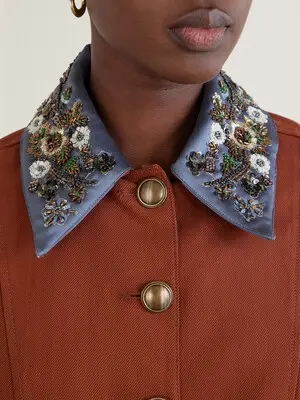 Veronica Beard Laramie Embellished Twill Jacket - Red