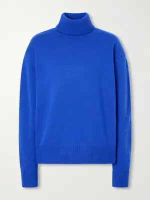 THE FRANKIE SHOP Gala Wool And Cashmere-blend Turtleneck Sweater - Blue