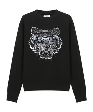 Kenzo Long-sleeved Sweater With Logo Detail - Black