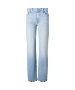 MOTHER The Newbie Skimp Mid-rise Straight-leg Jeans - Blue