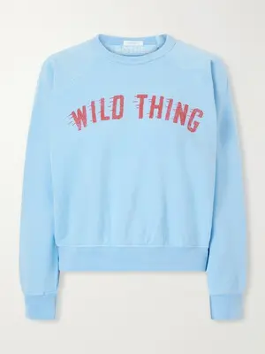 MOTHER The Concert Cotton-jersey Sweatshirt - Blue