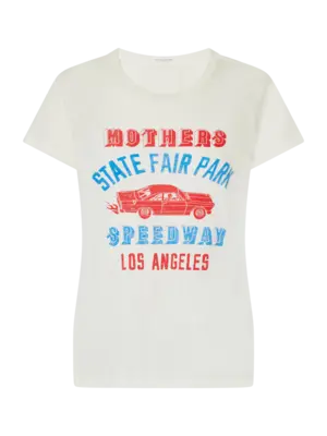 MOTHER The Lil Sinful Printed Cotton And Linen-blend Jersey T-shirt - White