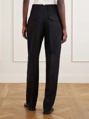 AMI Paris Pleated Wool-gabardine Wide-leg Pants