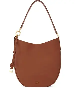 FERRAGAMO Leather Medium Hobo Bag - Brown