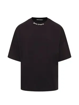 Palm Angels Logo Cotton T-shirt - Black