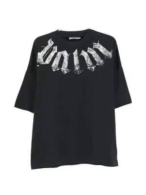 Palm Angels Logo Cototn T-shirt - Black