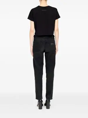 MAISON MARGIELA Logo Cropped T-shirt - Black