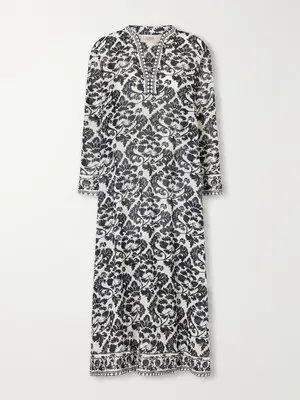 EMPORIO SIRENUSE Giada Printed Cotton Midi Dress