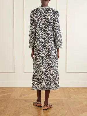 EMPORIO SIRENUSE Giada Printed Cotton Midi Dress
