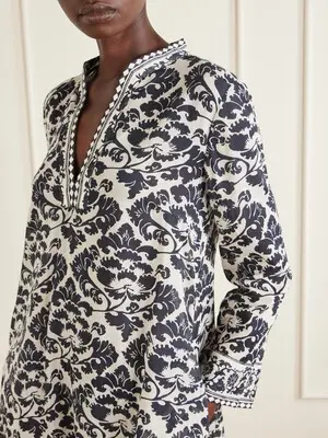 EMPORIO SIRENUSE Giada Printed Cotton Midi Dress