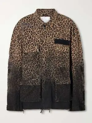 R13 Abu Distressed Leopard-print Cotton Jacket - Leopard Print