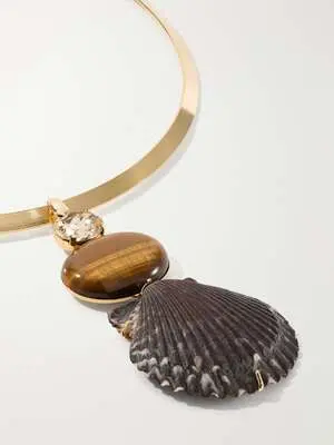 JENNIFER BEHR Naia Gold-tone Shell Necklace
