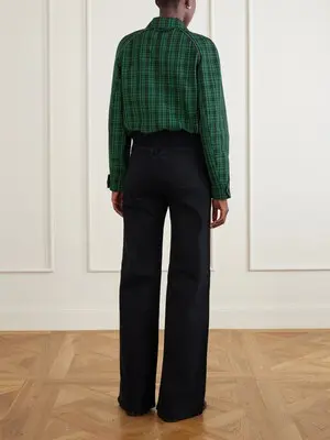Marni Cropped Checked Wool And Cotton-blend Twill Jacket