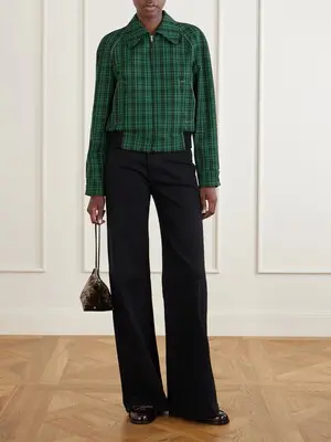 Marni Cropped Checked Wool And Cotton-blend Twill Jacket