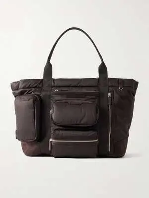 ANYA HINDMARCH Travel Leather-trimmed Shell Weekend Bag - Chocolate