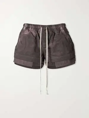 Rick Owens Fog Distressed Denim Shorts - Grape