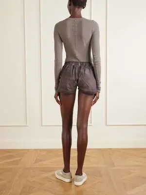 Rick Owens Fog Distressed Denim Shorts