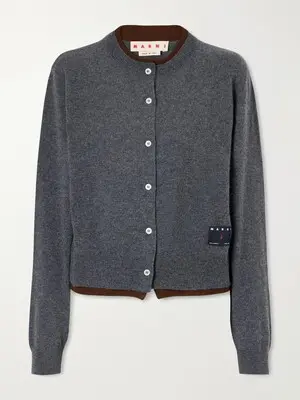 Marni Layered Cashmere Cardigan - Gray