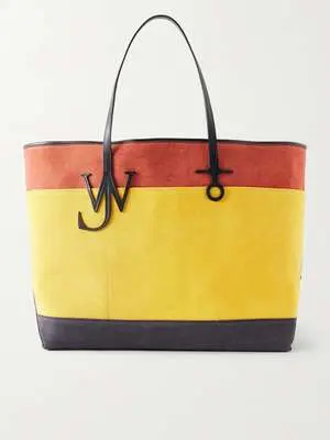 JW Anderson Anchor Striped Leather-trimmed Canvas Tote - Multi