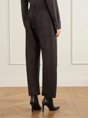 NILI LOTAN Shon Wool Gabardine Barrel Leg Pants