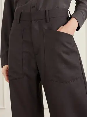 NILI LOTAN Shon Wool Gabardine Barrel Leg Pants