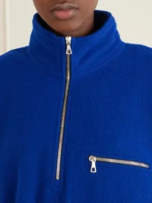 RIER Polar Wool-fleece Half-zip Sweatshirt - Blue