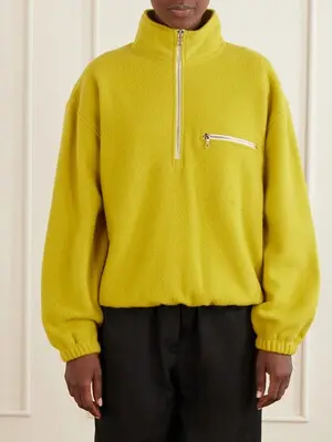 RIER Polar Wool-fleece Half-zip Sweatshirt - Yellow