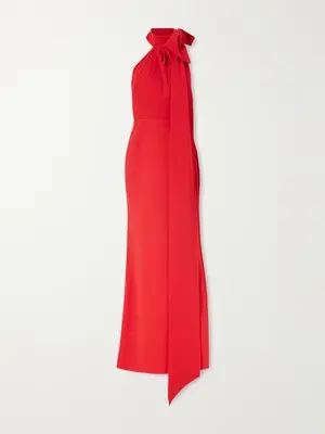 Rebecca Vallance Raziel Bow-detailed Crepe Gown