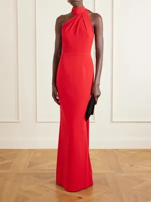 Rebecca Vallance Raziel Bow-detailed Crepe Gown