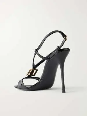 Dolce & Gabbana Logo-detailed 105 Patent-leather Sandals