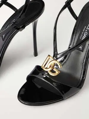 Dolce & Gabbana Logo-detailed 105 Patent-leather Sandals