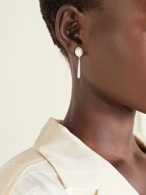 LOREN STEWART Sterling And Pearl Drop Earrings