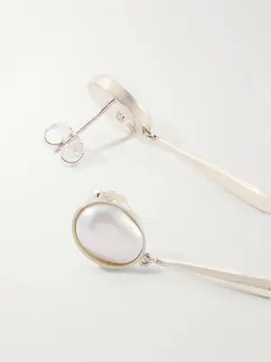 LOREN STEWART Sterling And Pearl Drop Earrings