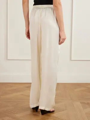 Sharon Wauchob Tuileries Satin Straight-leg Pants - Neutrals