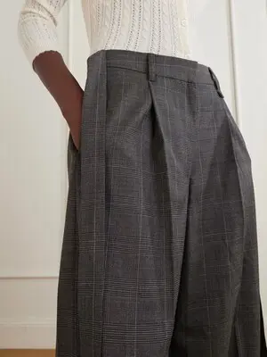 Simone Rocha Checked Wool-blend Wide-leg Pants - Gray