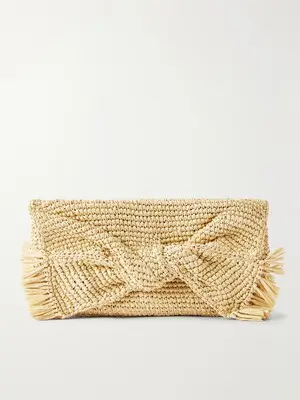 ANYA HINDMARCH Bow Raffia Clutch - Neutrals