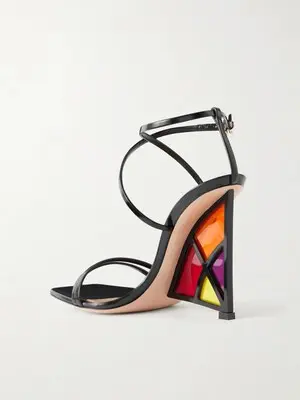 GIANVITO ROSSI Nuit 105 Leather Wedge Sandals