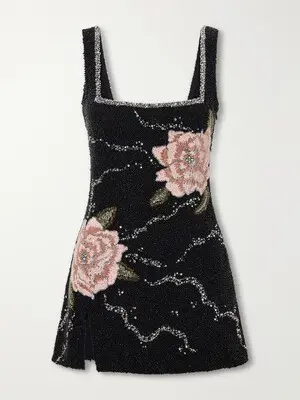 CLIO PEPPIATT Embellished Mini Dress - Black
