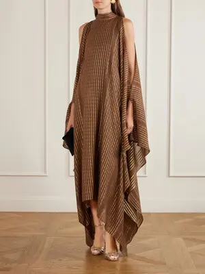 TALLER MARMO Agadez Metallic Silk-blend Fil Coupé Gown
