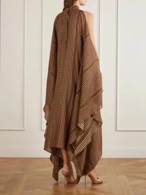 TALLER MARMO Agadez Metallic Silk-blend Fil Coupé Gown