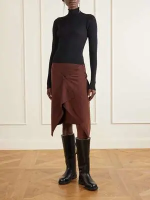 RIER Ribbed Silk Turtleneck Sweater