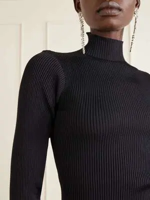 RIER Ribbed Silk Turtleneck Sweater