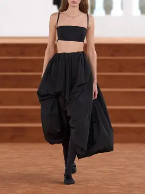 JIL SANDER Asymmetrical Shell Midi Skirt - Black